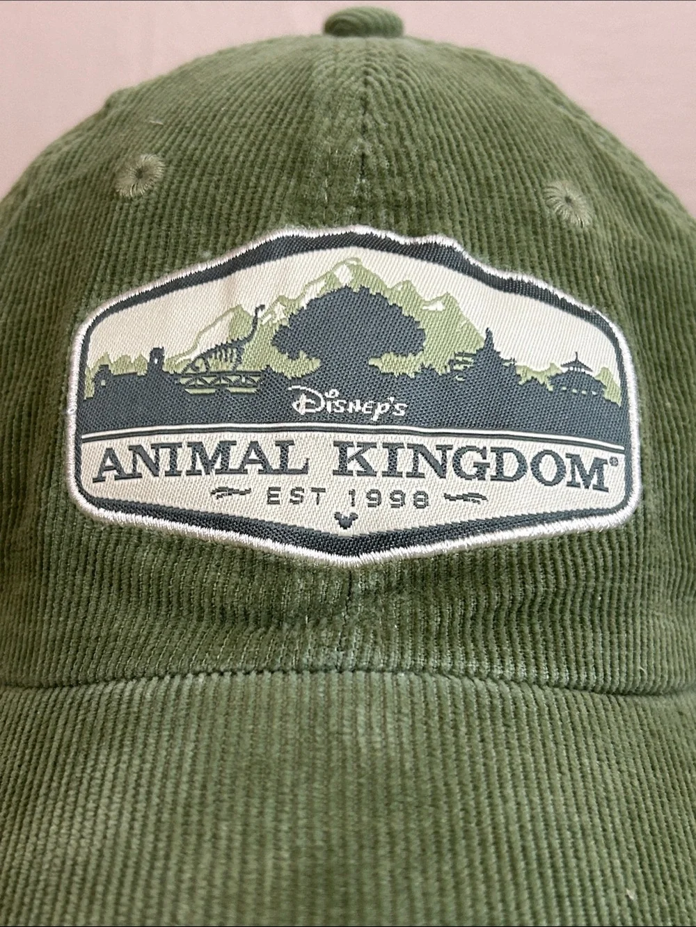 Disney | Accessories | Vintage 998 Disney Olive Green Corduroy Animal ...